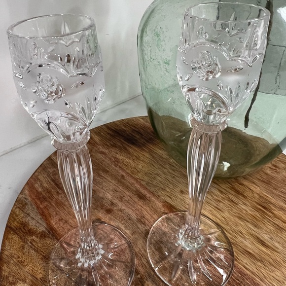 Oneida | Accents | Oneida Southern Garden Crystal Candlesticks Rose ...